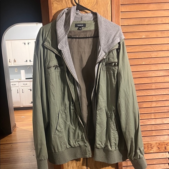 torrid | Jackets & Coats | Torrid Olive Green Military Jacket With Gray ...